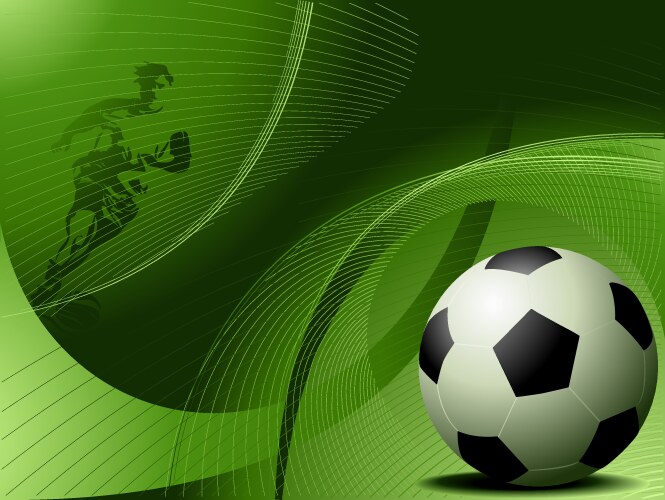 Realistic soccer football green background Vector Image
