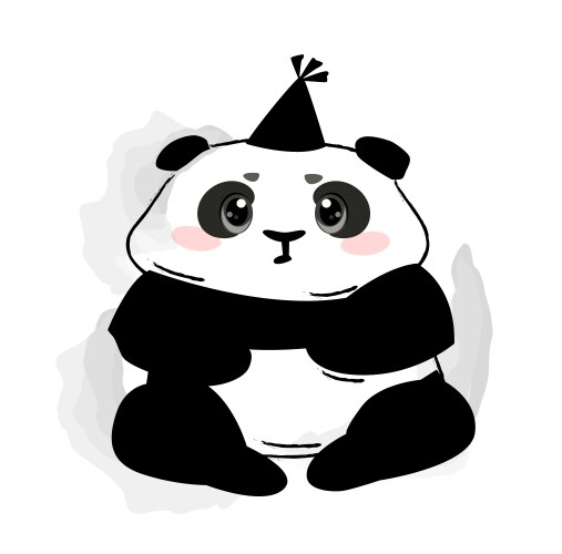 Hand drawn cute panda Royalty Free Vector Image