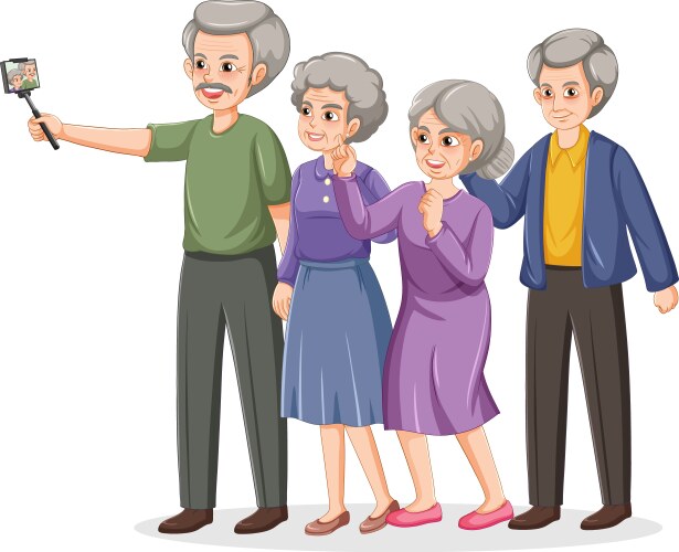 Happy senior people group Royalty Free Vector Image