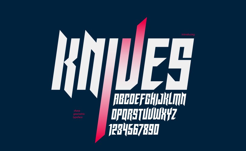 Sharp and bold display condensed font for logos Vector Image