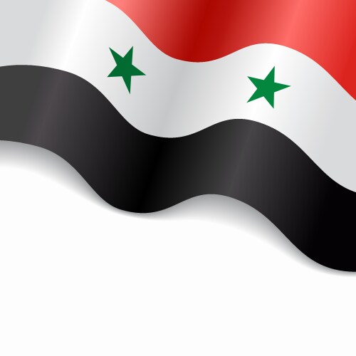 Syrian pin wavy flag Royalty Free Vector Image