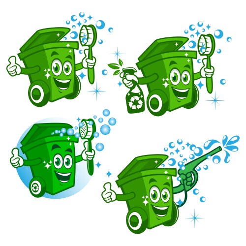 Modern trash can service logo Royalty Free Vector Image