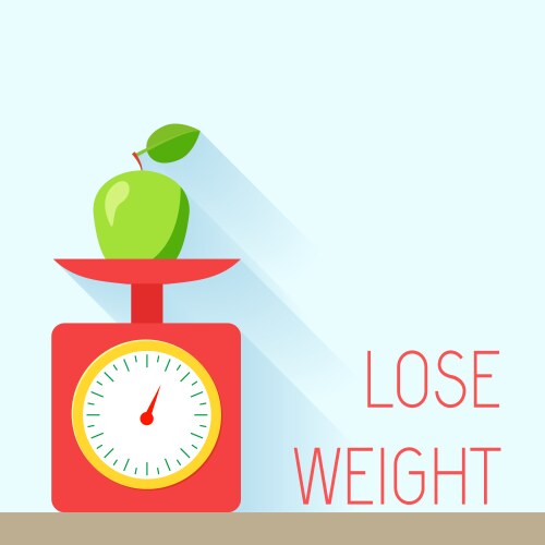 Weight loss diet concept card poster ad with thin Vector Image