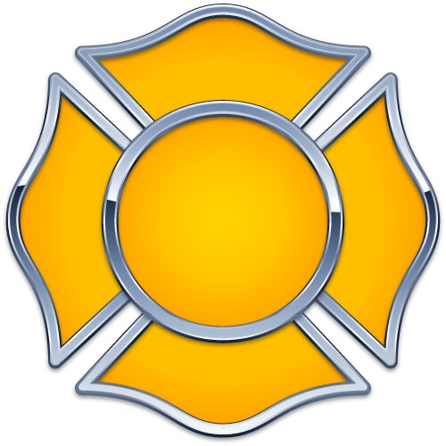 Fire rescue logo base gold with dark blue trim Vector Image