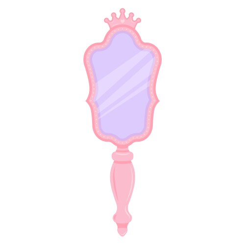 Hand mirror princess party Royalty Free Vector Image