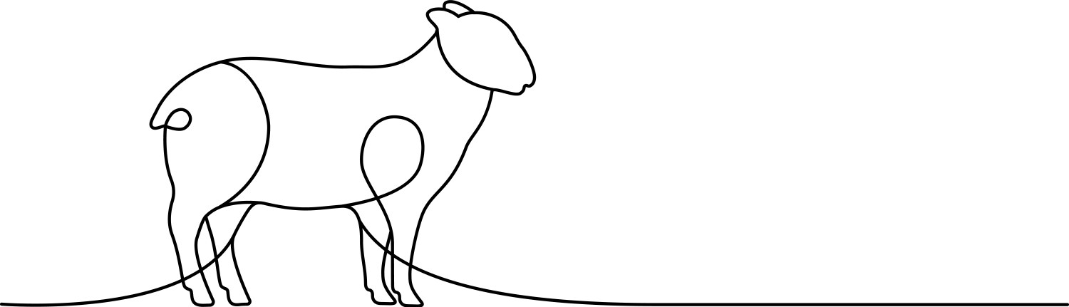 Continuous one line drawing a little lamb sheep Vector Image
