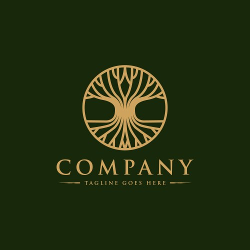 Abstract linear tree logo icon design Royalty Free Vector