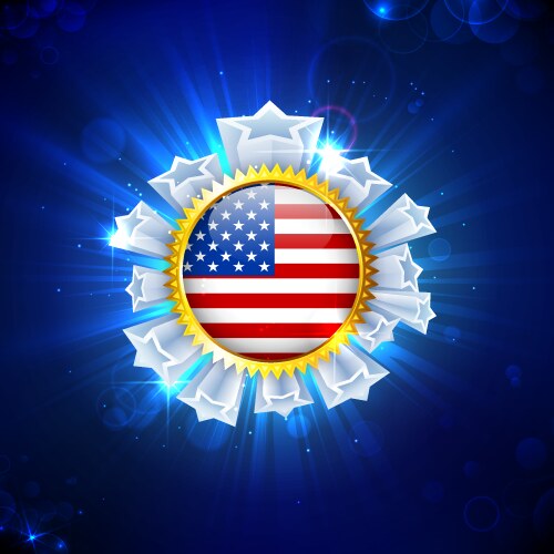 Statue of liberty with american flag Royalty Free Vector