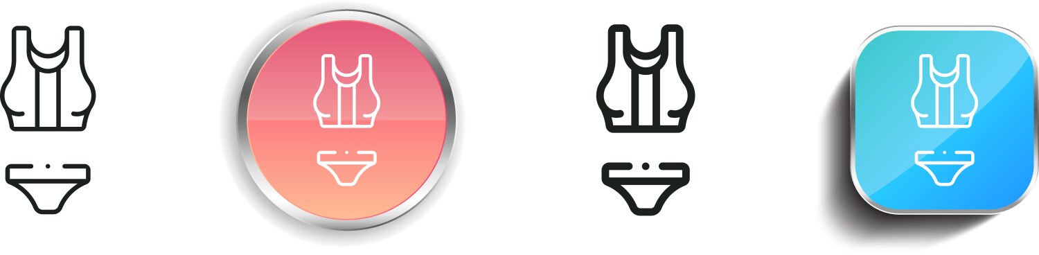 Bikini icon thin linear regular and button style Vector Image