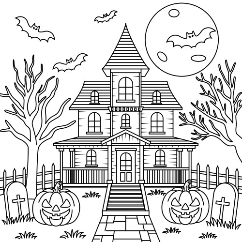 Haunted House Outline Vector Images (over 460)