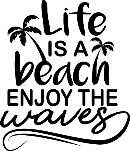 Life is better at the beach hand-lettering card Vector Image