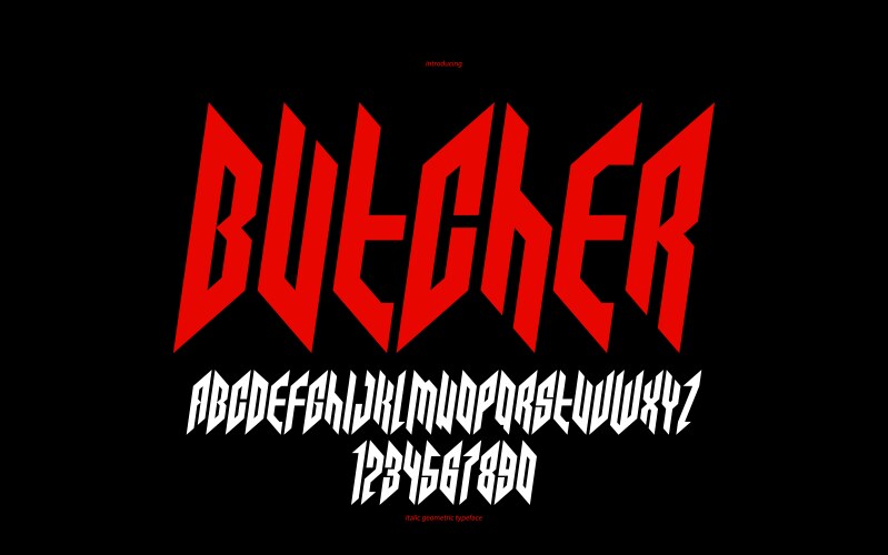 Sharp and bold display italic font for logo Vector Image