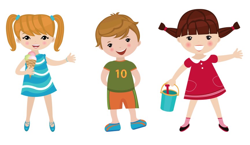 Three kids dressed as superheroes Royalty Free Vector Image