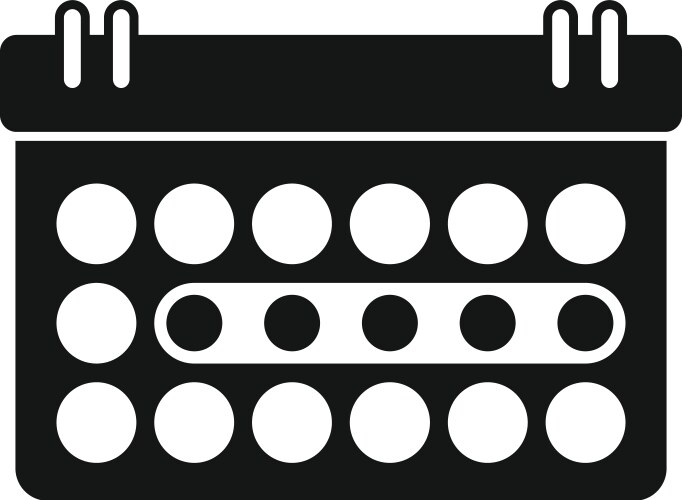 Wall calendar with days marked showing monday Vector Image