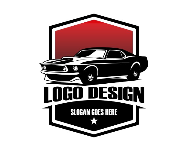 Ford mustang 429 silhouette side view Royalty Free Vector