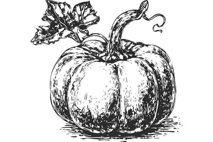 Ivy Vine Pumpkin Candle Sketch – Royalty-Free Vector | VectorStock