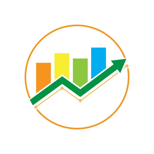 Financial growth circle green symbol logo design Vector Image