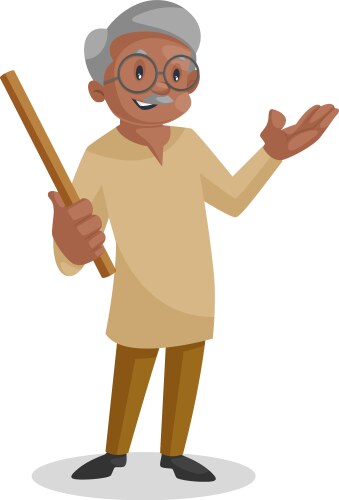 Indian marathi man cartoon Royalty Free Vector Image