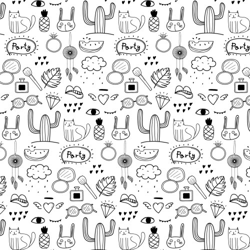 Hand drawn doodle lovely set for kid Royalty Free Vector