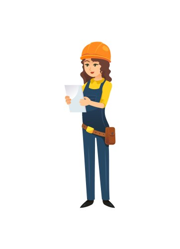 Woman engineer portrait Royalty Free Vector Image