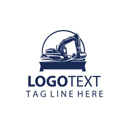 Excavator machine logo Royalty Free Vector Image