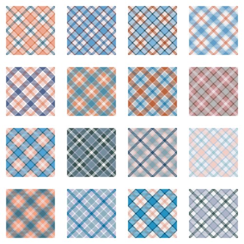 Textile design of textured plaid checkered fabric Vector Image