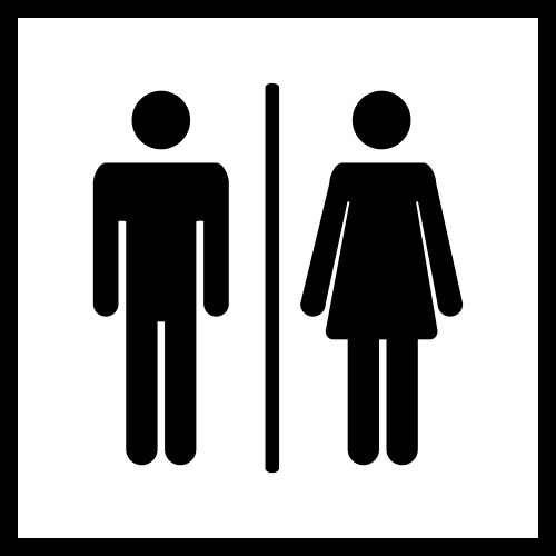 All gender restroom sign Royalty Free Vector Image