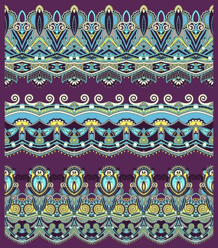 Paisley horizontal patterns Royalty Free Vector Image