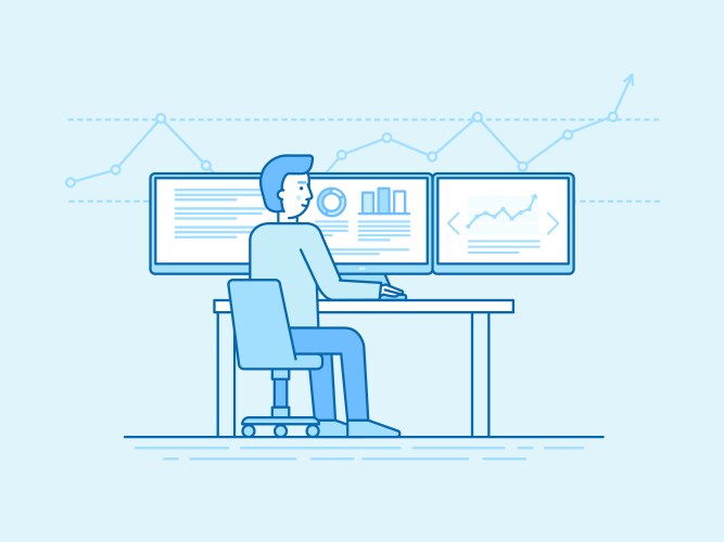 Trading broker concept Royalty Free Vector Image