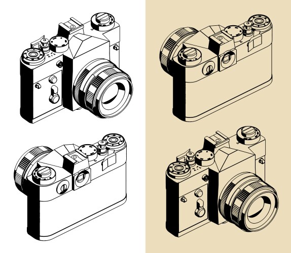 Dslr camera outline Royalty Free Vector Image - VectorStock