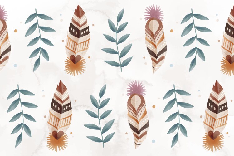 Watercolor boho background Royalty Free Vector Image