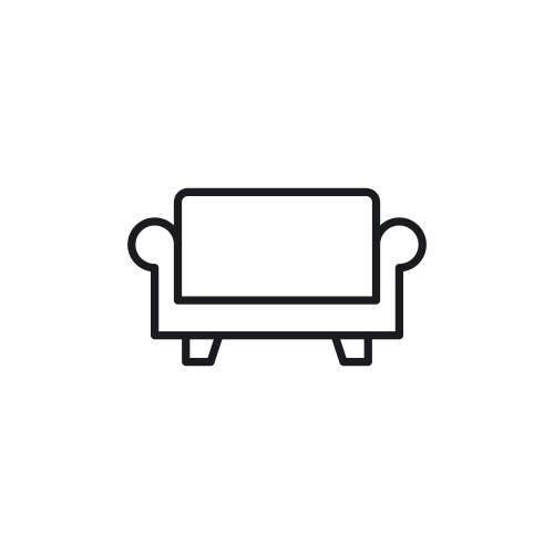 Armchair icon symbol on white background Vector Image