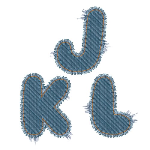 Jeans alphabet denim letter p Royalty Free Vector Image