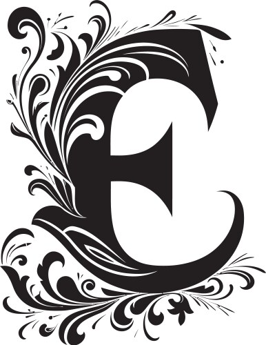 Ethereal elegance whimsical letter e font Vector Image