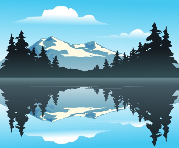 Fall lake Royalty Free Vector Image - VectorStock