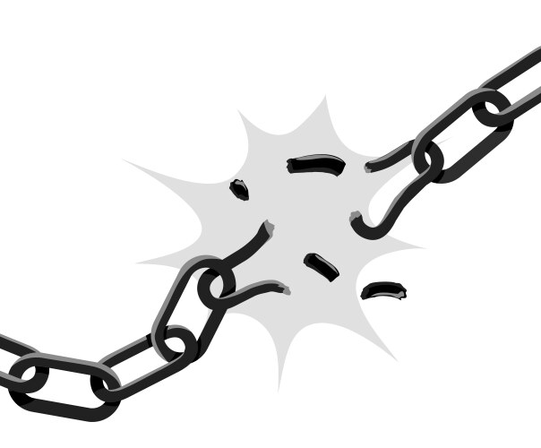 Broken chain Royalty Free Vector Image - VectorStock