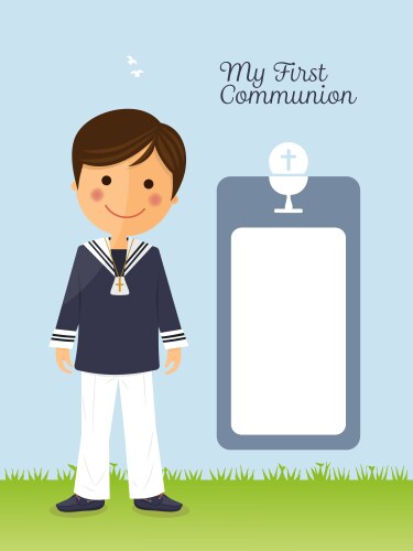 My first communion boy Royalty Free Vector Image