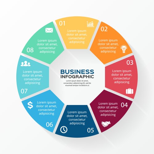 Infographic business pie chart for 10 options Vector Image