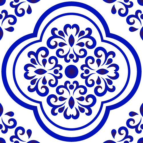 Hand drawing decorative tile pattern italian Vector Image