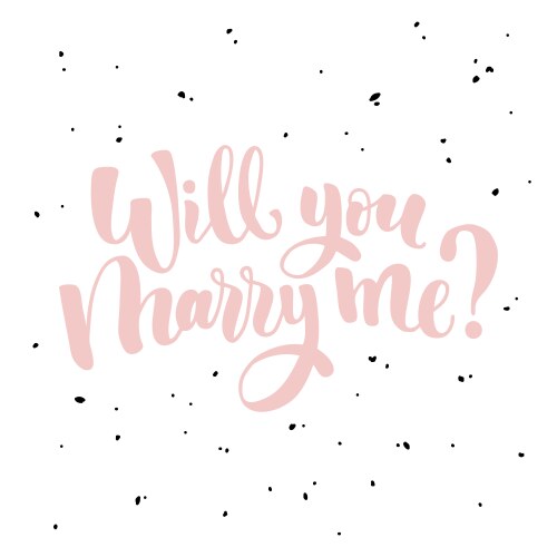 Will you marry me lettering calligraphy Royalty Free Vector