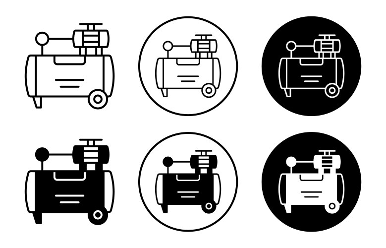 Air compressor pump symbol mark in filled style Vector Image