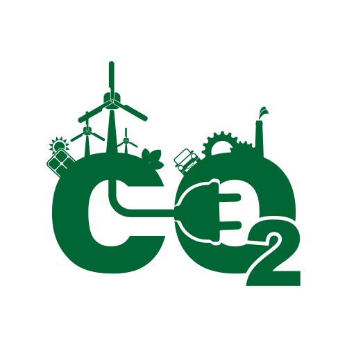 Reducing co2 emissions to stop climate change Vector Image