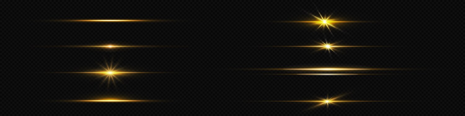 Vertical gold line light effect sparkle and flare Vector Image