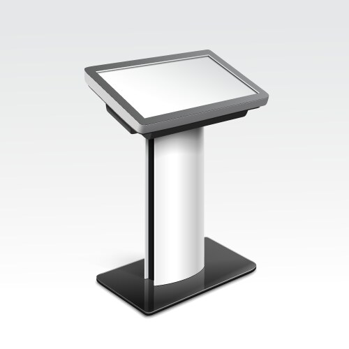 Freestanding information kiosk terminal stand Vector Image