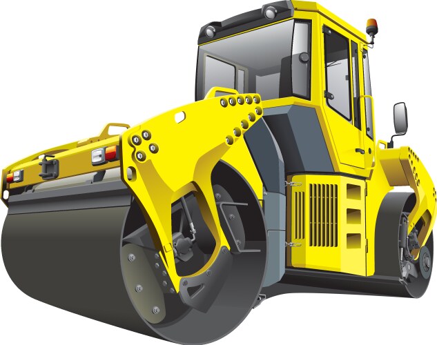 Yellow road roller Royalty Free Vector Image - VectorStock