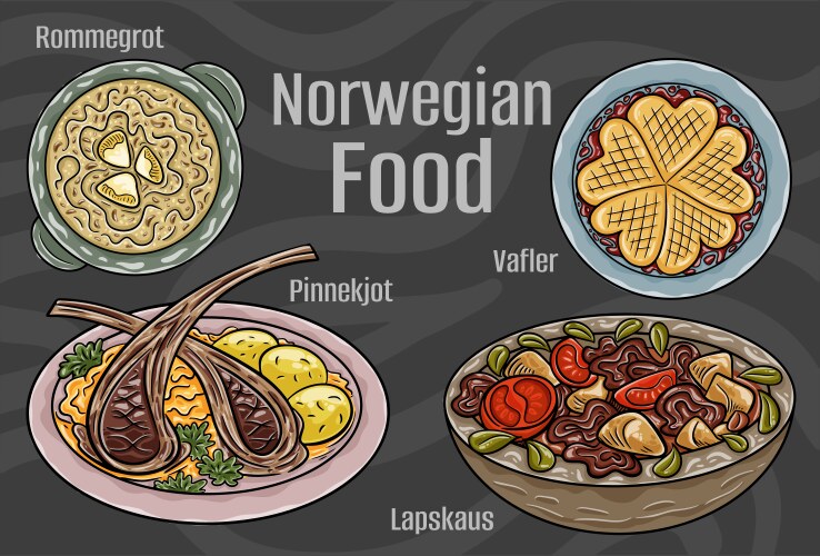 Traditional norwegian food grovbrod on white Vector Image