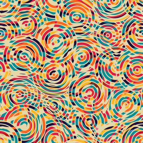 Retro circles seamless pattern Royalty Free Vector Image