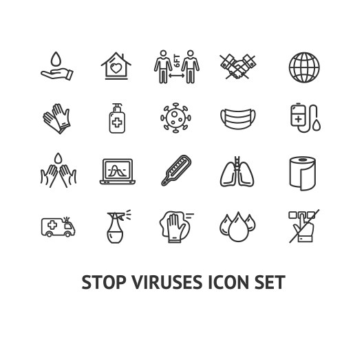 Virus icon set Royalty Free Vector Image - VectorStock