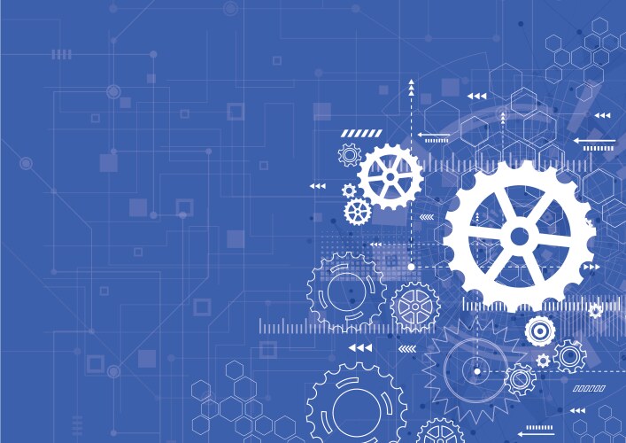 Abstract gear wheel mechanism background machine Vector Image