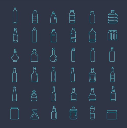 Bottle packaging collection Royalty Free Vector Image